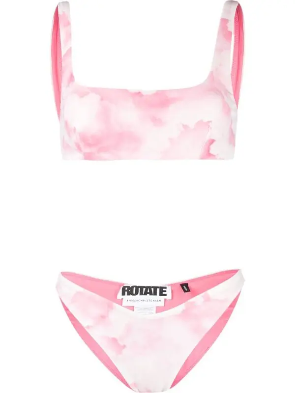 Remain Birger Christensen Logo-print Tie-dye Bikini - Pink