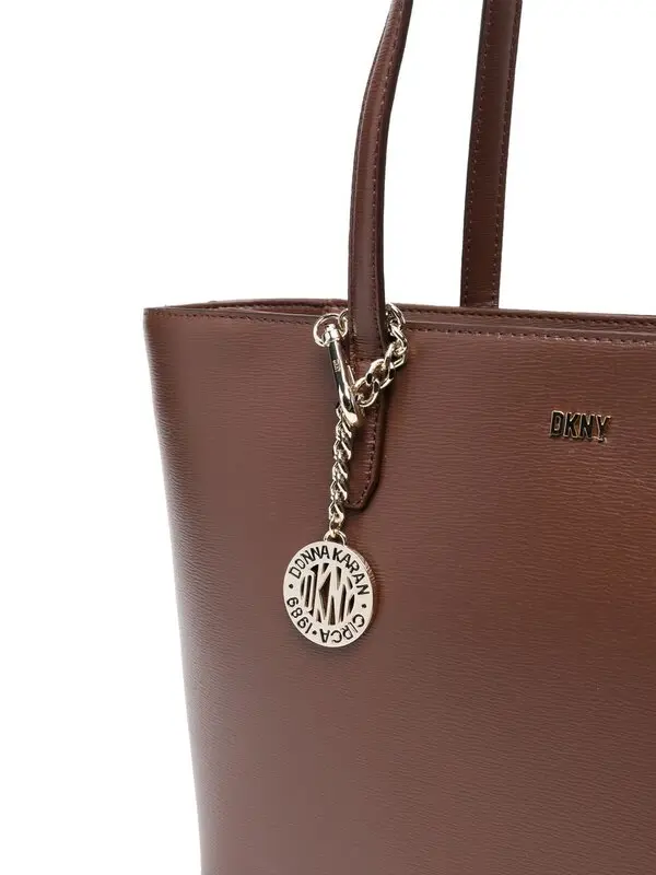 Dkny Logo-plaque Leather Tote Bag