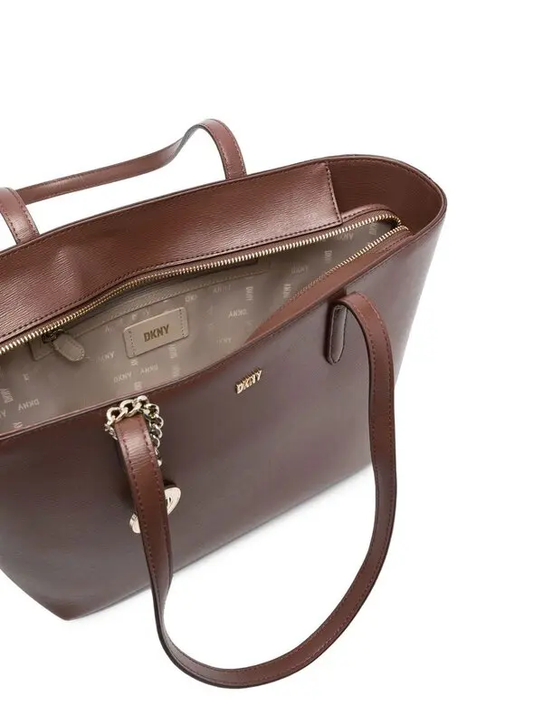 Dkny Logo-plaque Leather Tote Bag