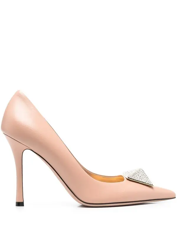 Valentino Garavani 100mm One Stud Embellished Pumps