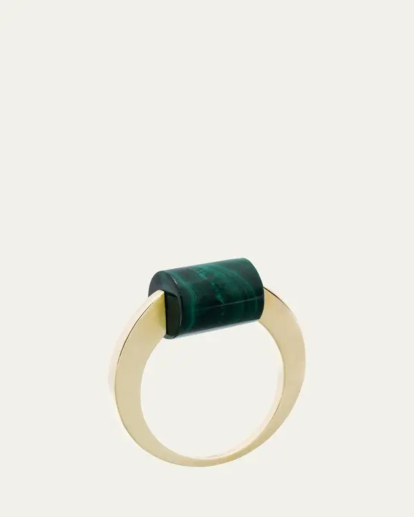ALIITA Deco Cylinder Ring With - Malachite