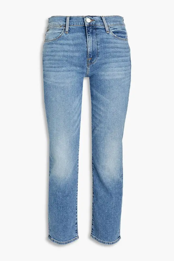 FRAME Le High Straight Mid Rise Straight Leg Jeans - Light Denim