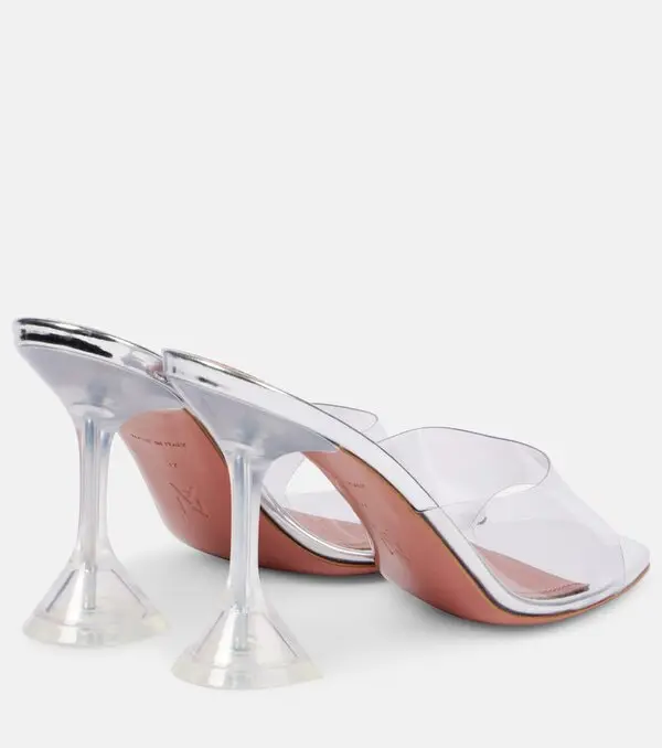 Amina Muaddi Lupita 95 Mules - Silver