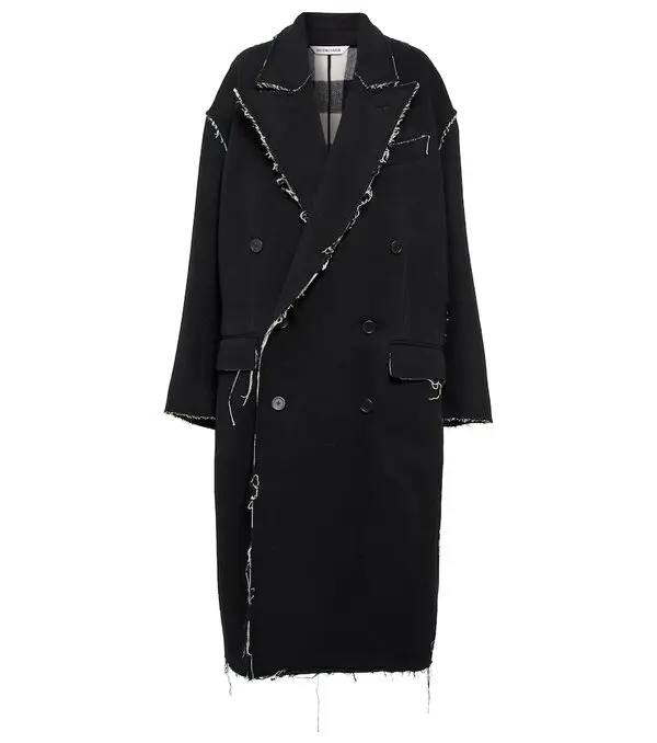 Balenciaga Distressed Wool-blend Coat