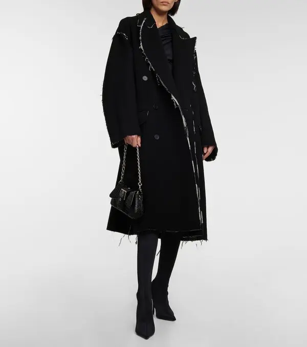 Balenciaga Distressed Wool-blend Coat