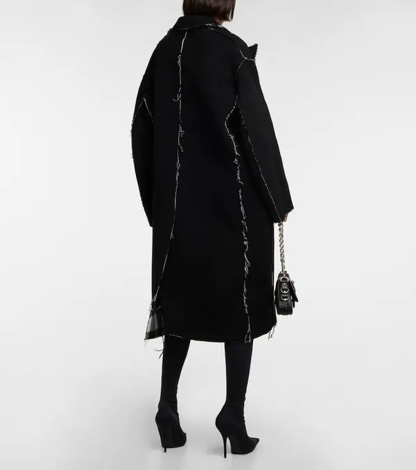 Balenciaga Distressed Wool-blend Coat