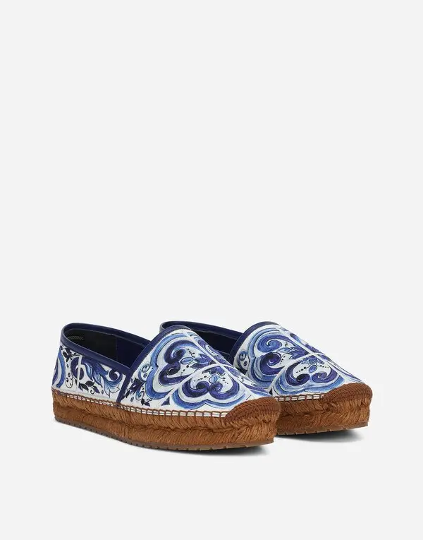 Dolce & Gabbana Printed Brocade Espadrilles