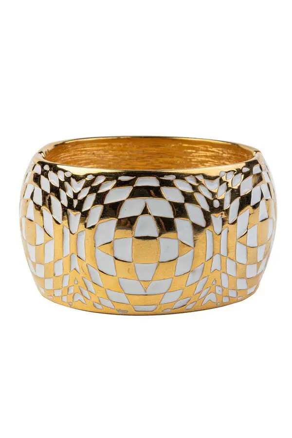 KENNETH JAY LANE Polished Hinged Bracelet - Gold