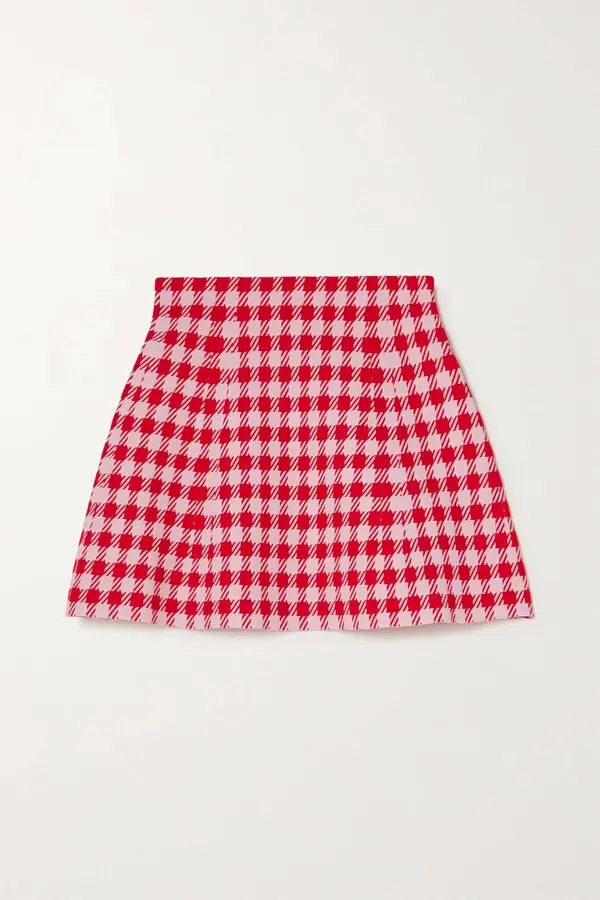 Alaïa Checked Jacquard-knit Mini Skirt