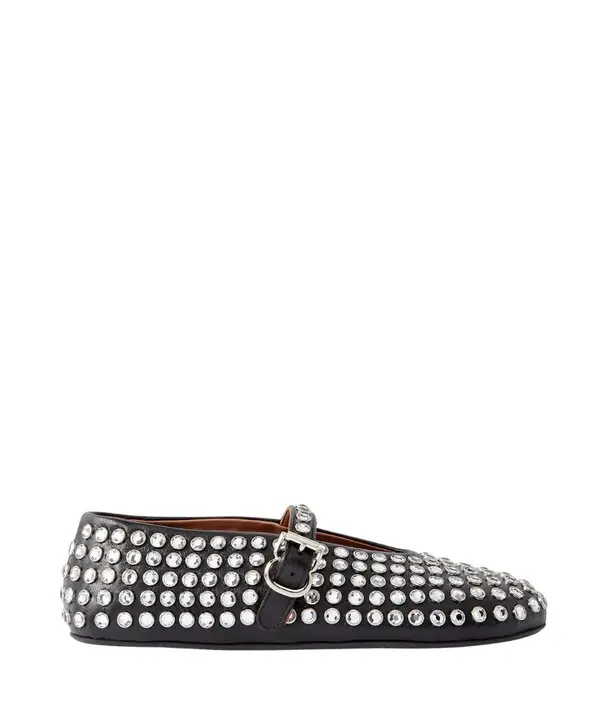 Alaïa Crystal-embellished Ballet Flats - Black