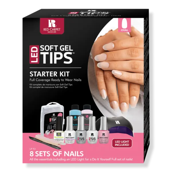 RED CARPET MANICURE Led Soft Gel Nail Tips Starter Kit - One-color