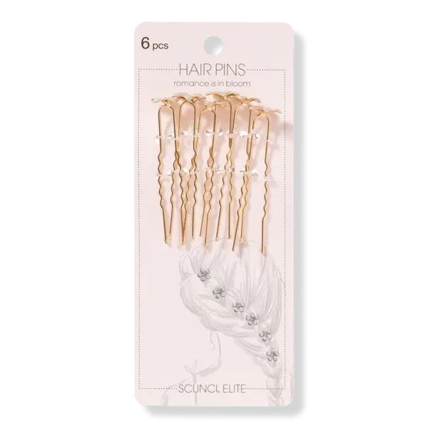 SCUNCI Floral Gem Hairpins - One-color
