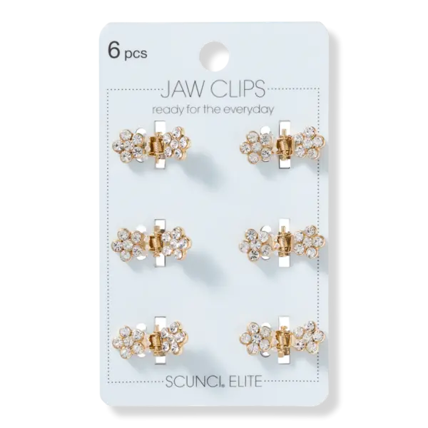 SCUNCI Mini Crystal Hair Clips Set - One-color