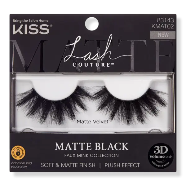 Kiss Lash Couture Matte Black Faux Mink, Matte Velvet - One-color