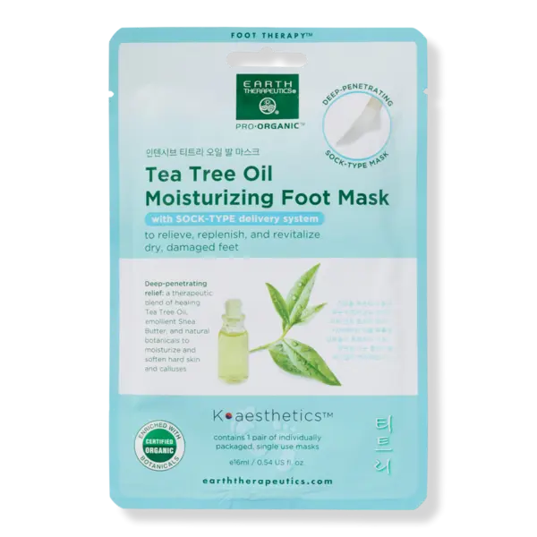 EARTH THERAPEUTICS Tea Tree Oil Moisturizing Foot Mask - One-color