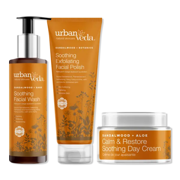 URBAN VEDA Soothing Sandalwood & Aloe Vera Skincare Heroes Set For Delicate Skin - One-color
