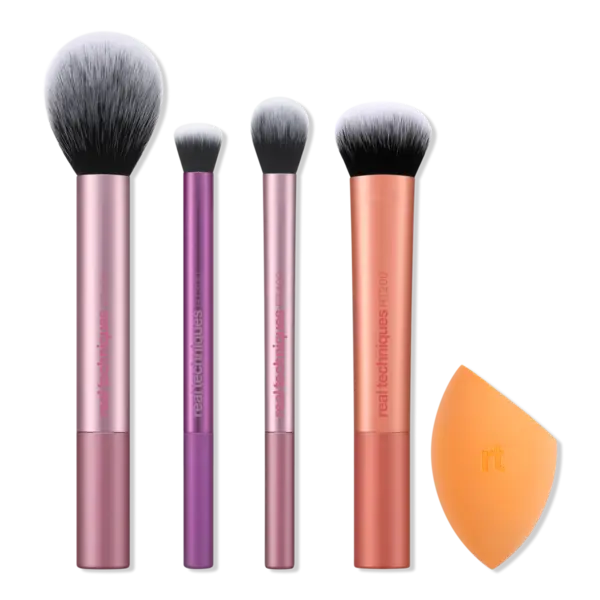 REAL TECHNIQUES Everyday Essentials Makeup Brush & Sponge Set - One-color