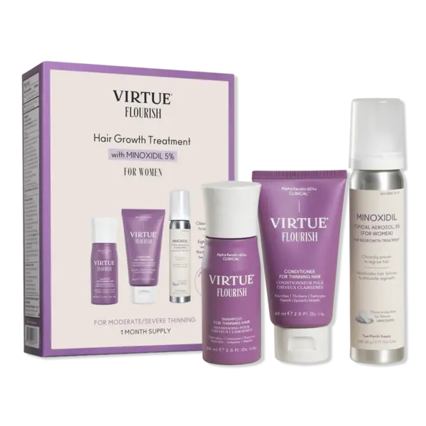 Virtue® Flourish Hair Growth Treatment Kit With Minoxidil 1 Month Kit - One-color