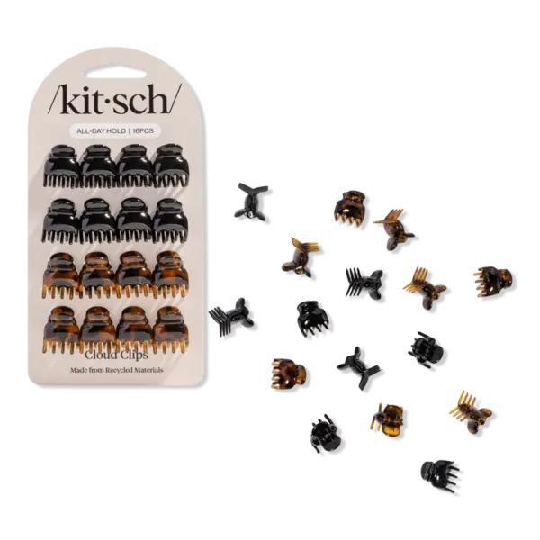 KITSCH Recycled Plastic Micro Cloud Claw Clips - Black & Tort