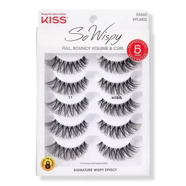 Kiss So Wispy 5 Pair Lashes #11, Multipack - One-color