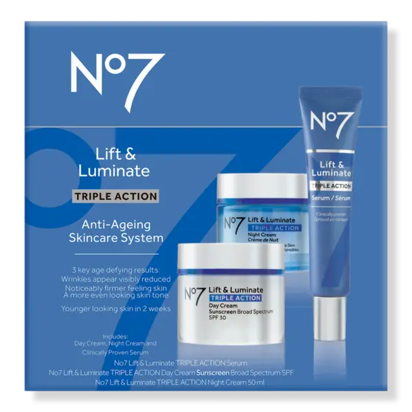 NO7 Lift & Luminate Triple Action 3-piece Skincare System - One-color