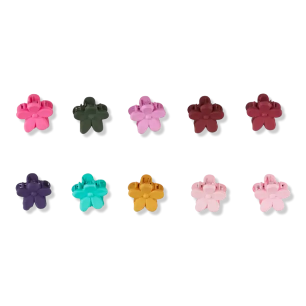 SCUNCI Mini Flower Claw Clips 10-pack - One-color