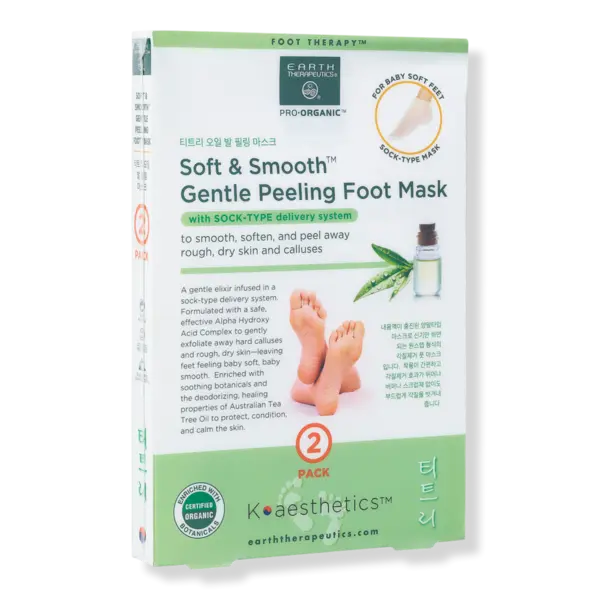 EARTH THERAPEUTICS Soft & Smooth Gentle Peeling Foot Mask - One-color