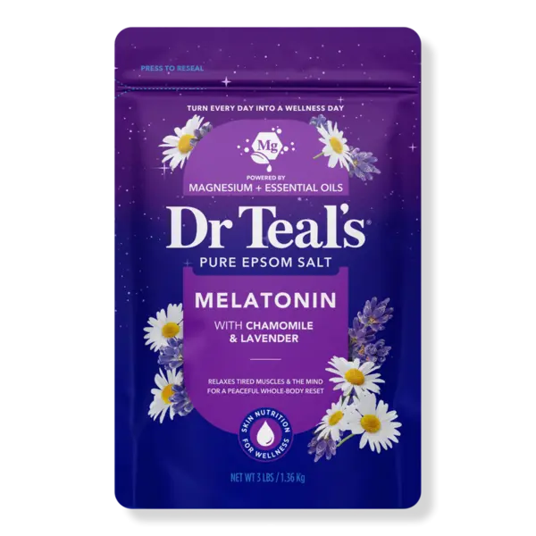 DR TEAL'S Pure Epsom Salt Soak, Sleep Blend With Melatonin, Lavender & Chamomile Essential Oils - One-color