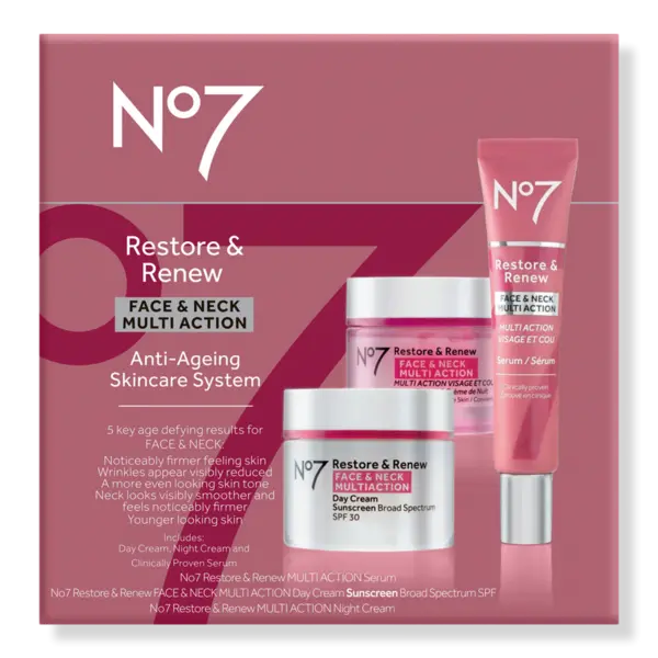 NO7 Restore & Renew Multi Action Face & Neck Skincare System - One-color