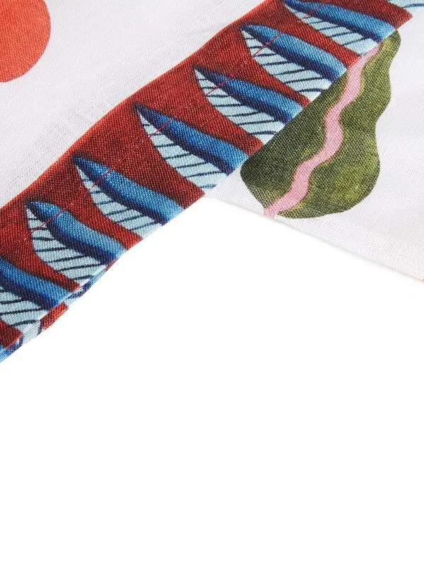 La DoubleJ Large Turning Tulips Linen Tablecloth