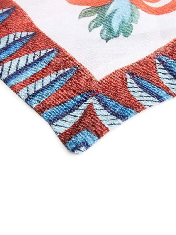 La DoubleJ Large Turning Tulips Linen Tablecloth