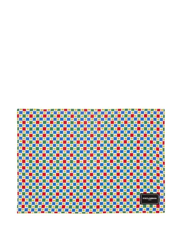 Dolce & Gabbana Carretto-print Placemat And Napkin Set - Multicolour