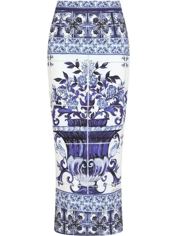 Dolce & Gabbana Majolica-print Pencil Skirt