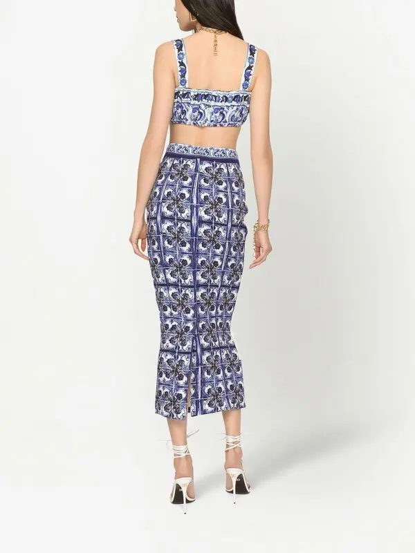 Dolce & Gabbana Majolica-print Pencil Skirt