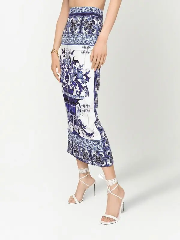 Dolce & Gabbana Majolica-print Pencil Skirt