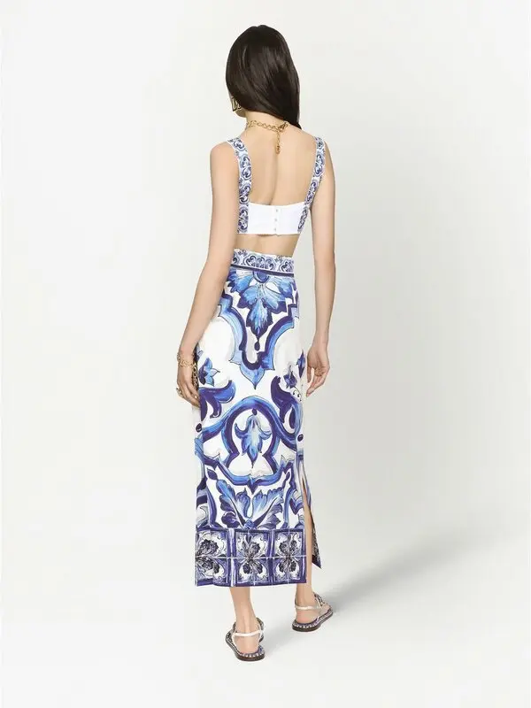 Dolce & Gabbana Maiolica-print Cropped Top