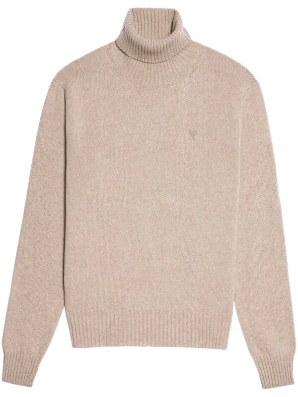 AMI Paris De Coeur Cashmere Jumper - Neutrals