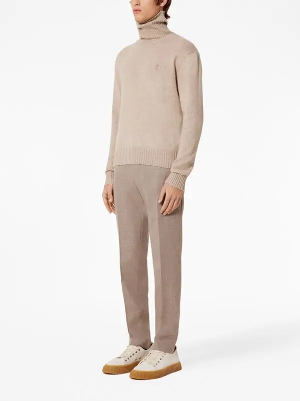 AMI Paris De Coeur Cashmere Jumper - Neutrals
