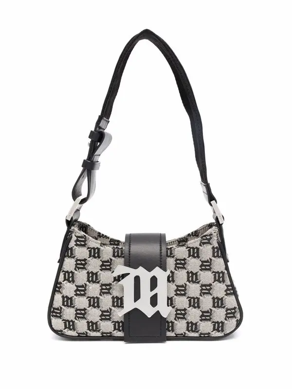 MISBHV Logo-plaque Woven Shoulder Bag - Neutrals