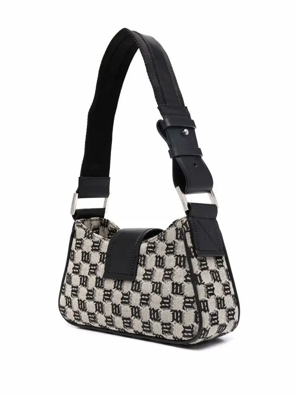 MISBHV Logo-plaque Woven Shoulder Bag - Neutrals