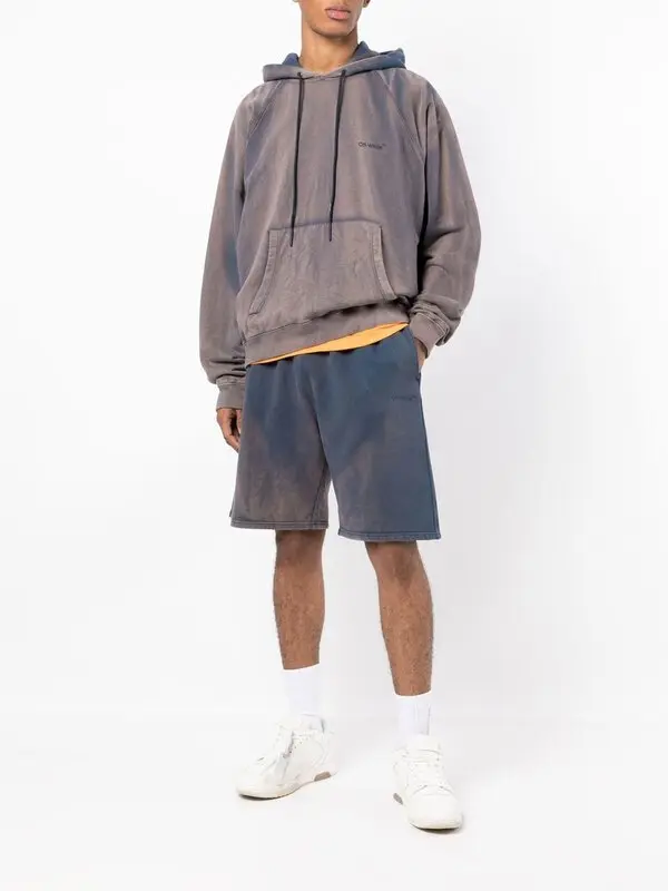 Off-White Diag-stripe Cotton Shorts