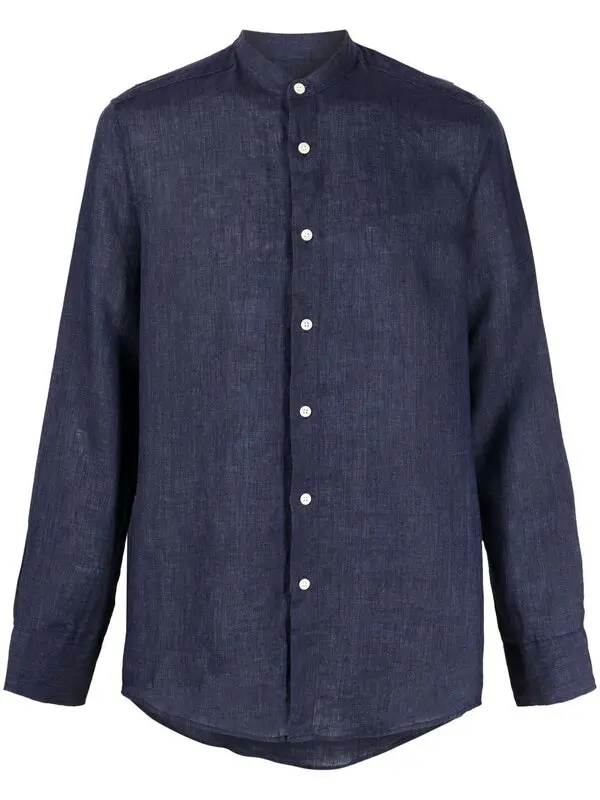 Frescobol Carioca Collarless Button-up Shirt