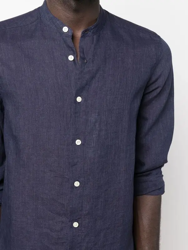 Frescobol Carioca Collarless Button-up Shirt