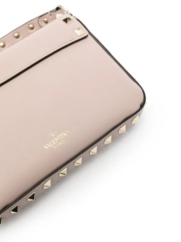 Valentino Garavani Stud-detail Leather Shoulder Bag - Neutrals