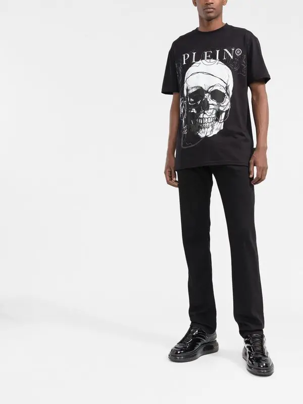 Philipp Plein Skull Print Cotton T-shirt - Black
