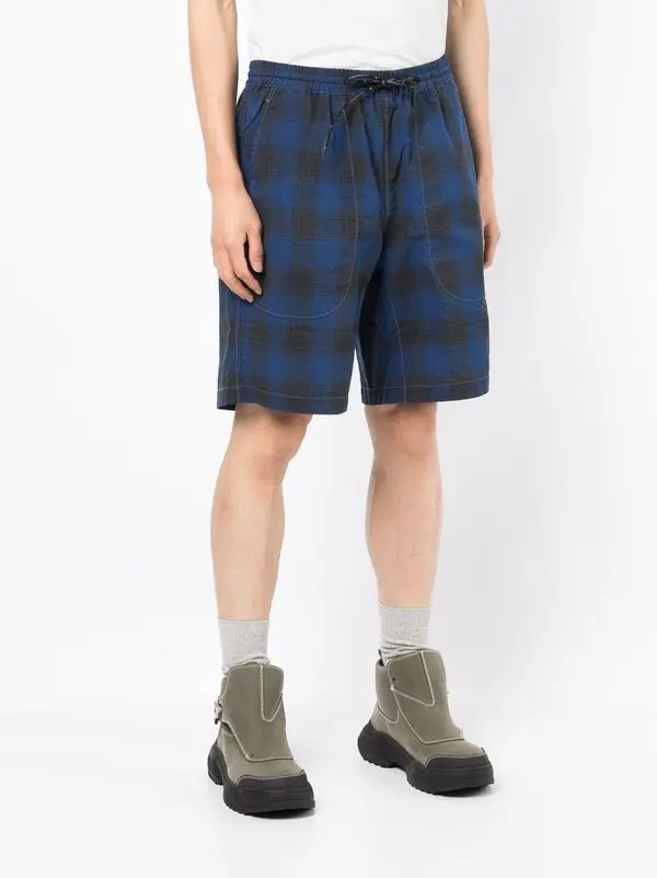 AND WANDER Check-print Track Shorts