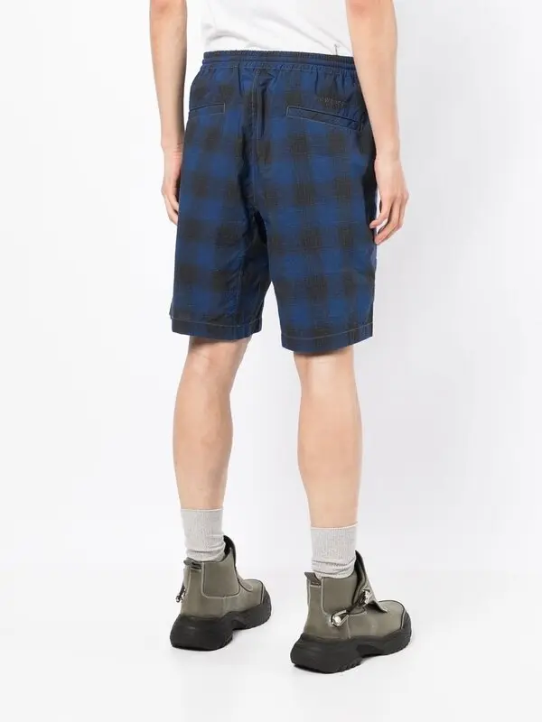 AND WANDER Check-print Track Shorts