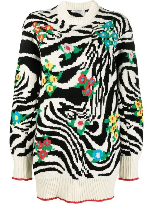 Philosophy Di Lorenzo Serafini Abstract-print Mini Dress - White