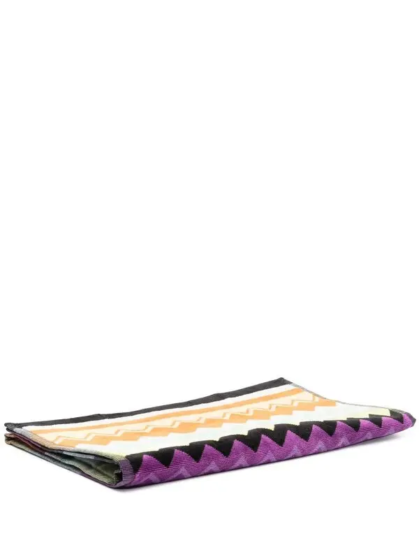 Missoni Giacomo All-over Zigzag Print Towel - Pink