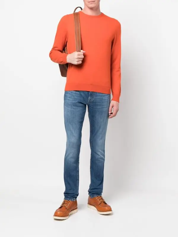 Malo Round-neck Knit Jumper - Orange